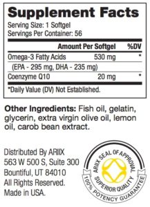 Supplement Facts Omega Q - Royalty Health