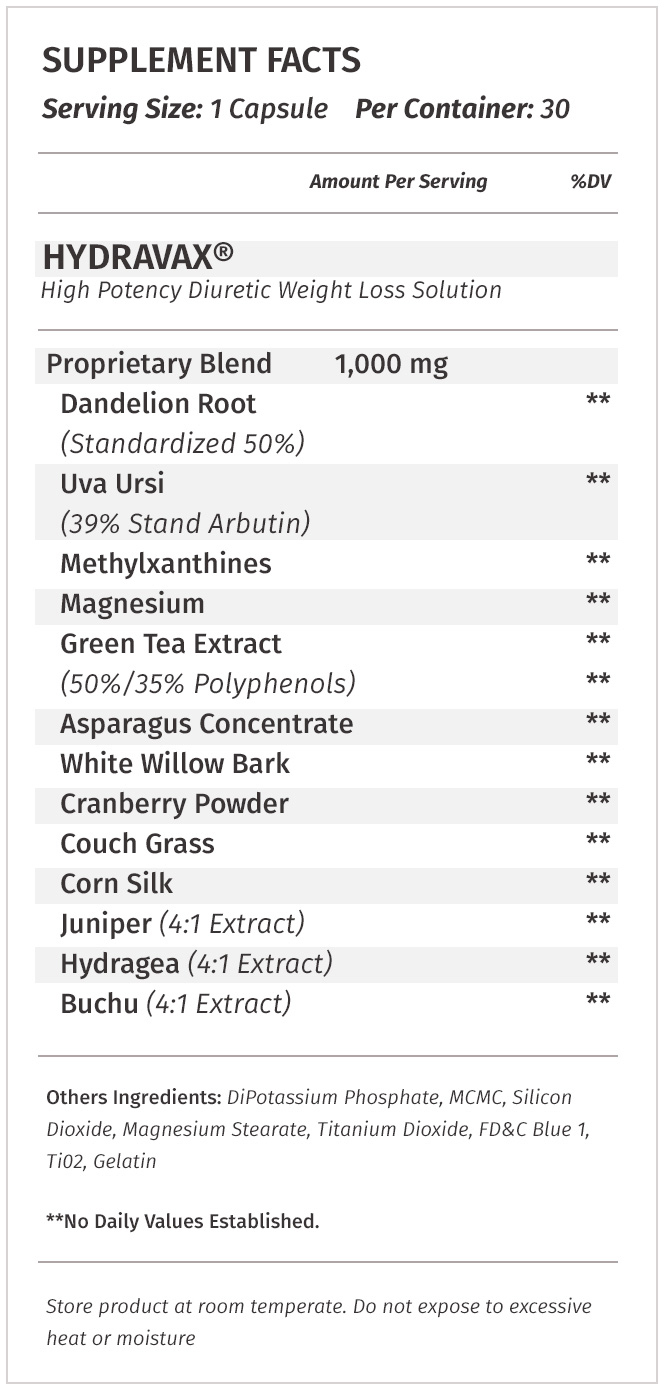hydravax ingredients - Royalty Health