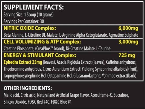 rhino rush pre workout ingredients - Royalty Health