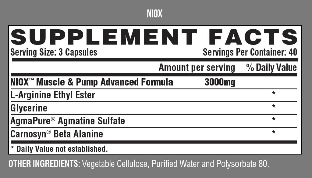 NIOX supplementfacts 1 - Royalty Health